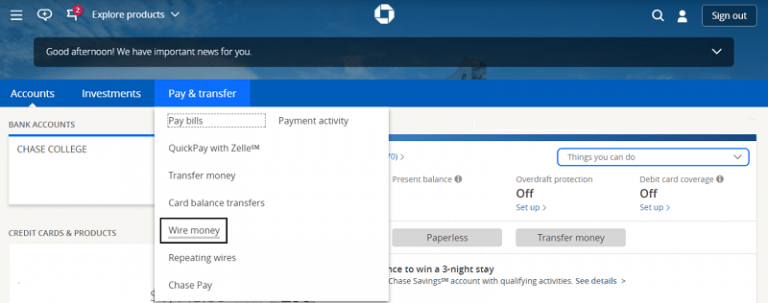 How to Setup Chase Wire Transfers