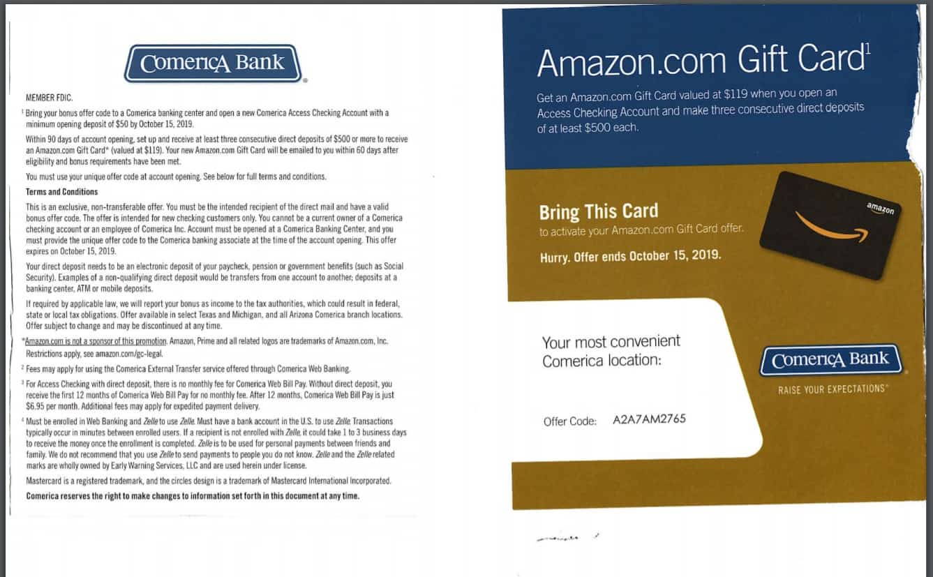 Comerica Bank Bonuses: $119, $200 Checking Promotions (AZ, MI, TX)
